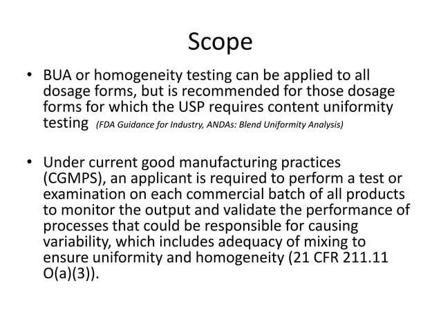 Blend uniformity | PPTX | Pharmaceutical Industry | Industries