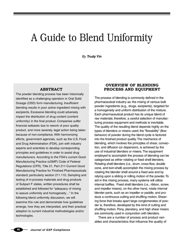 Blend uniformity 01 | PDF