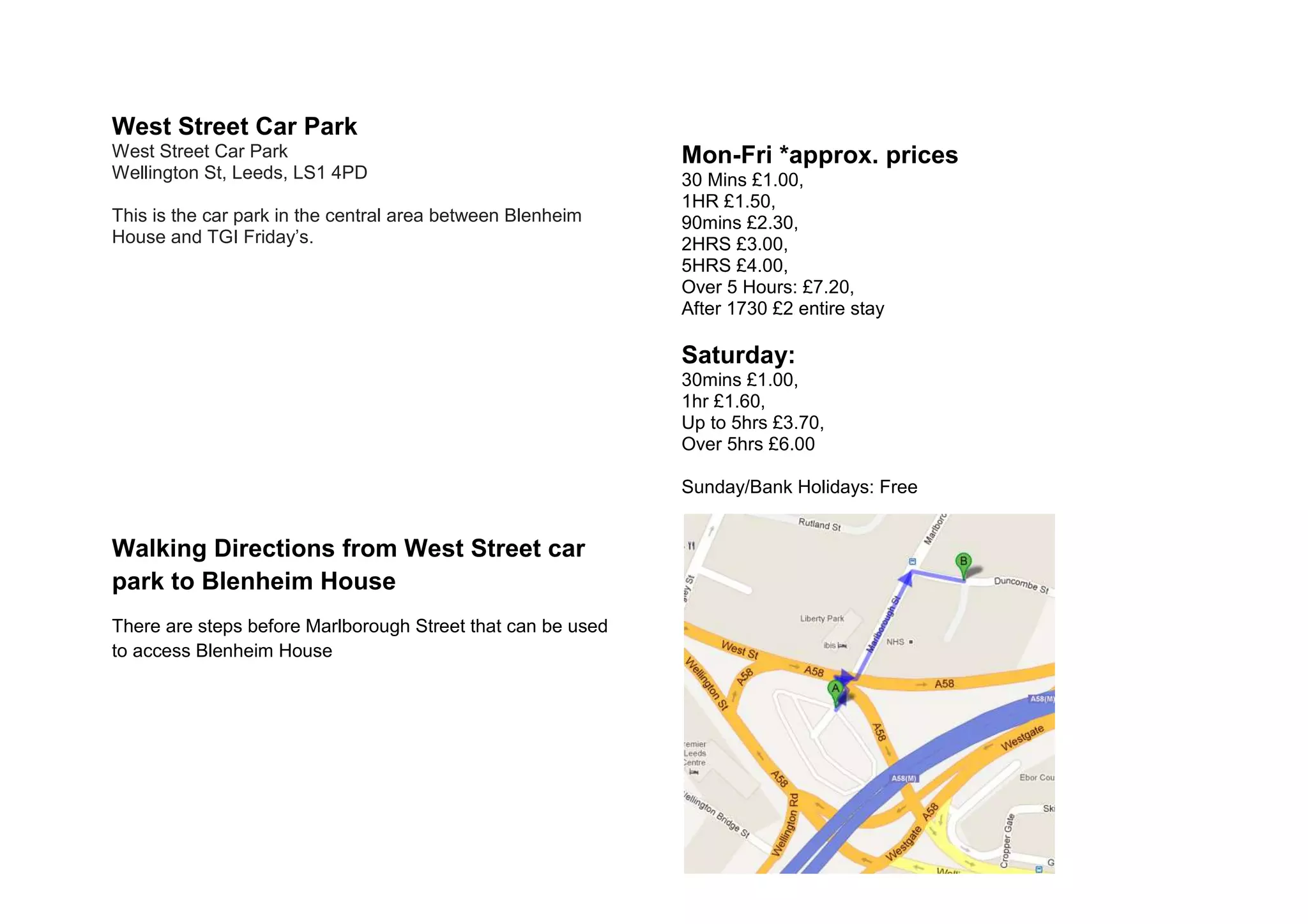 Blenheim house visitor map | DOCX