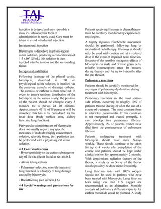 Bleomycin for Injection Taj Pharma SmPC | PDF