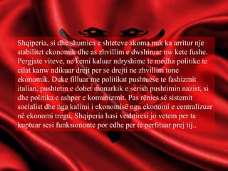 Zhvillimi ekonomik shqiptar | PPTX