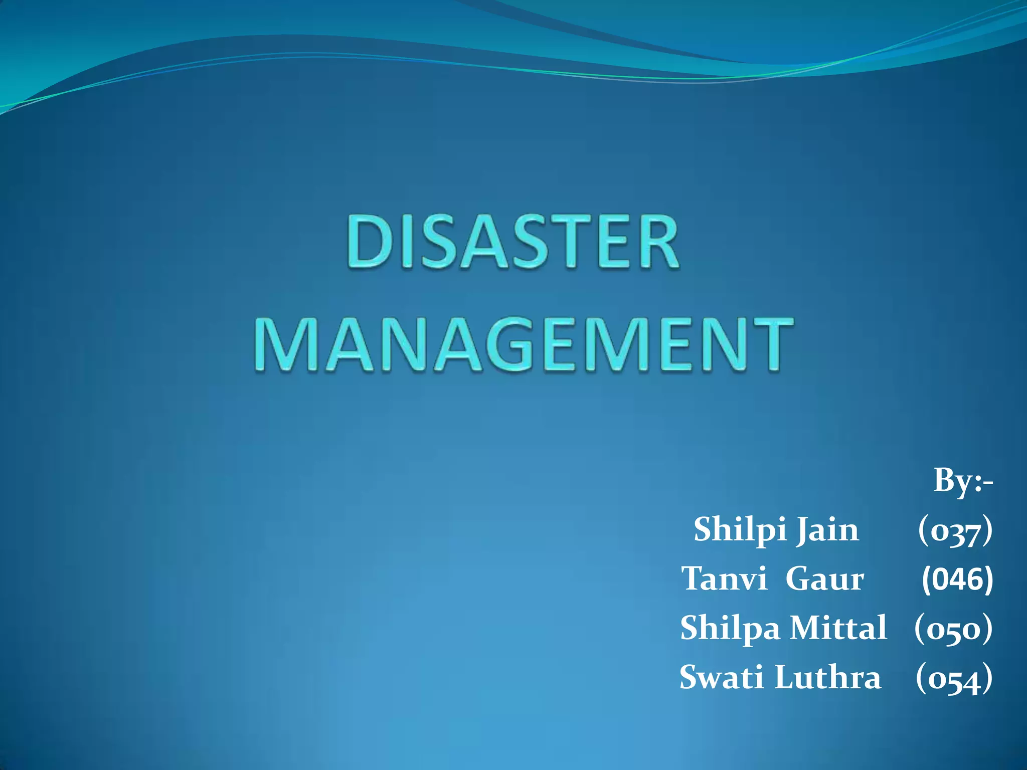 disaster management | PPTX