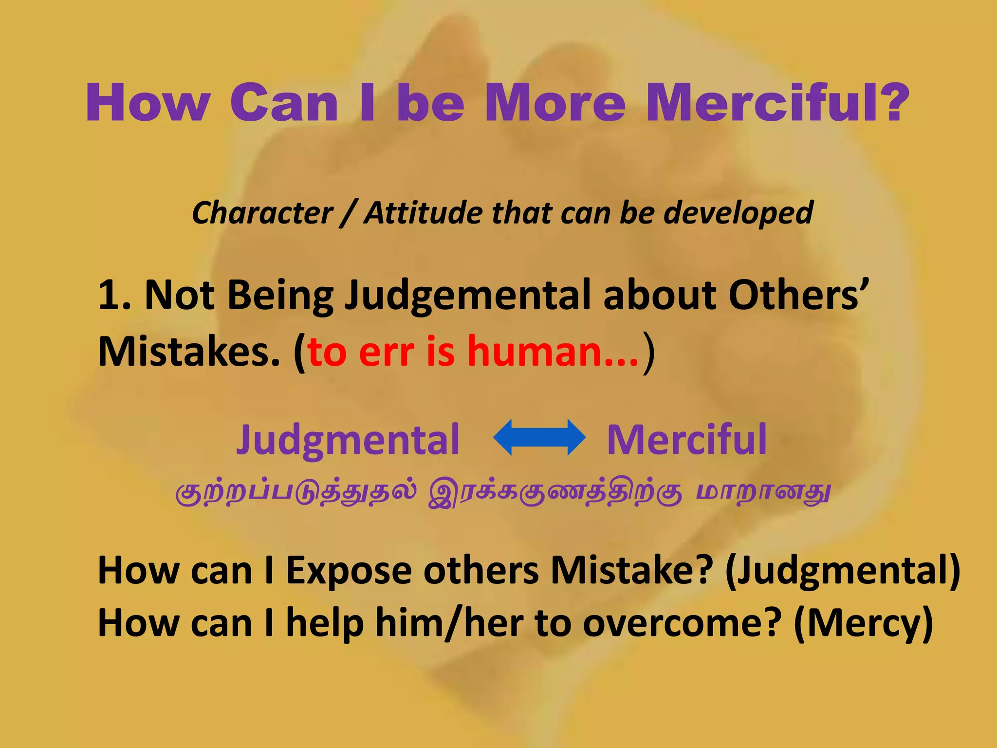 Blessed are the Merciful (Matthew 5.7) - For the Tamil Audience | PPTX