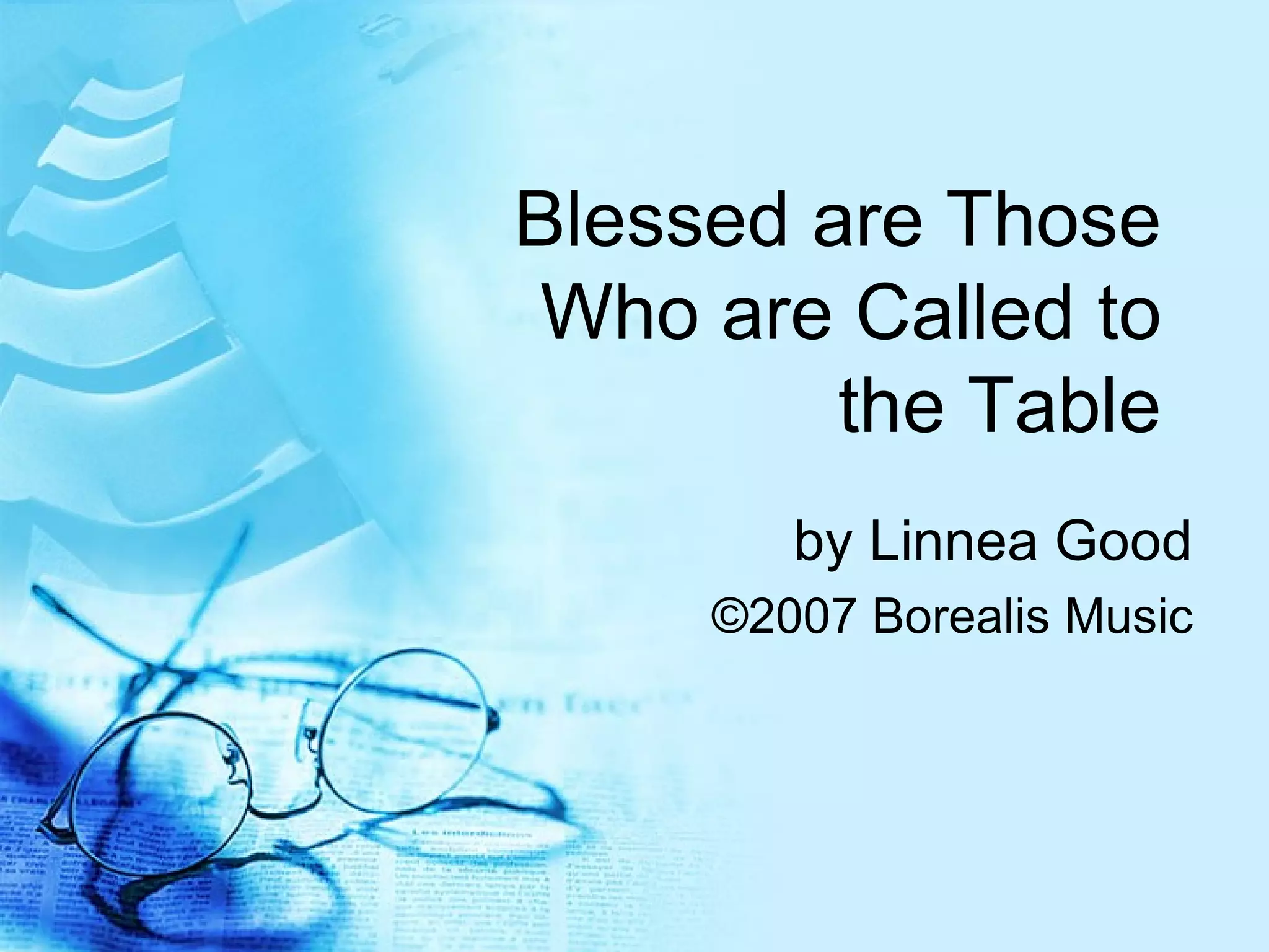 Blessed are those | PPS | Food & Drink