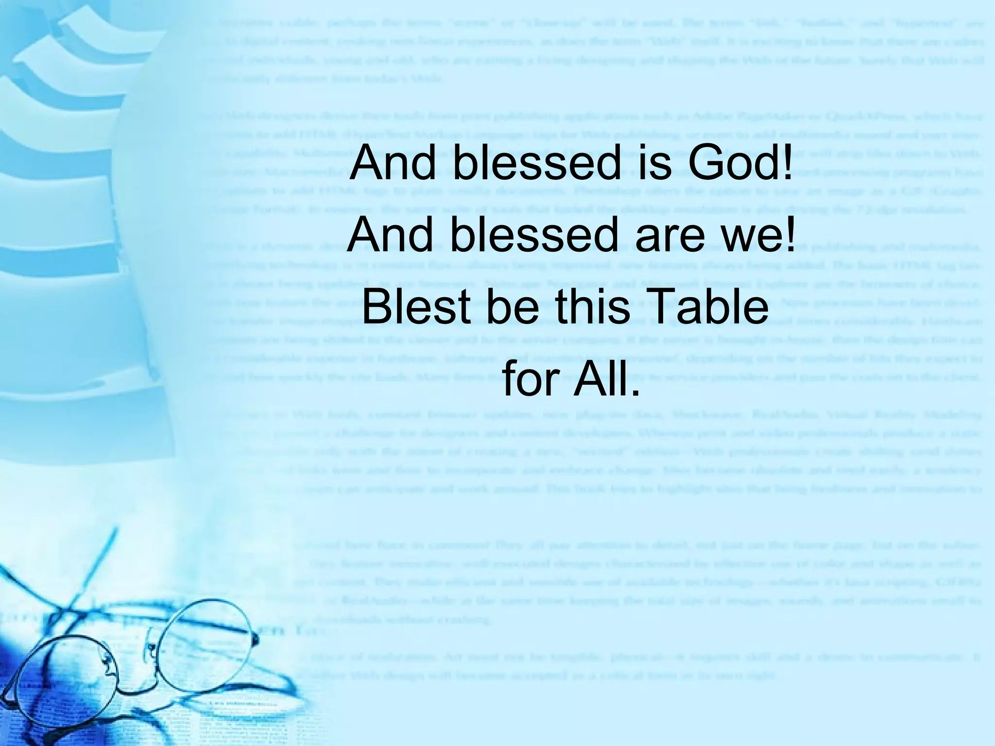 Blessed are those | PPS | Food & Drink