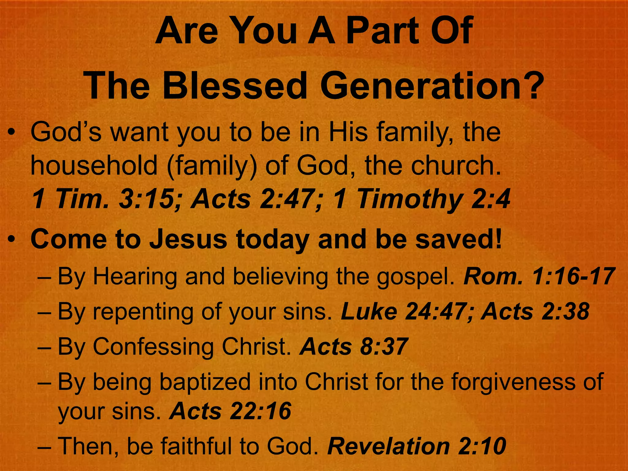 Blessed Generation | PDF