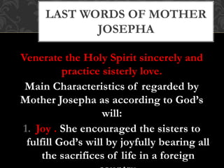 A slideshow about Blessed Mother Josepha, SSpS.pptx | Spirituality ...