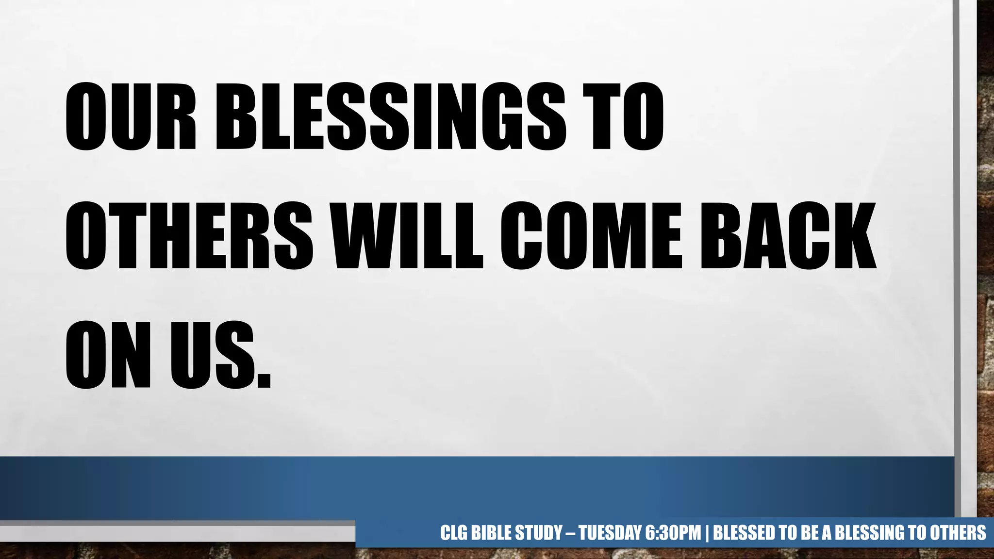 Blessed to be a blessing to others | PPTX