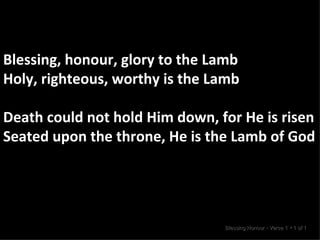 Blessing Honour | PPT | Christianity | Religion & Spirituality