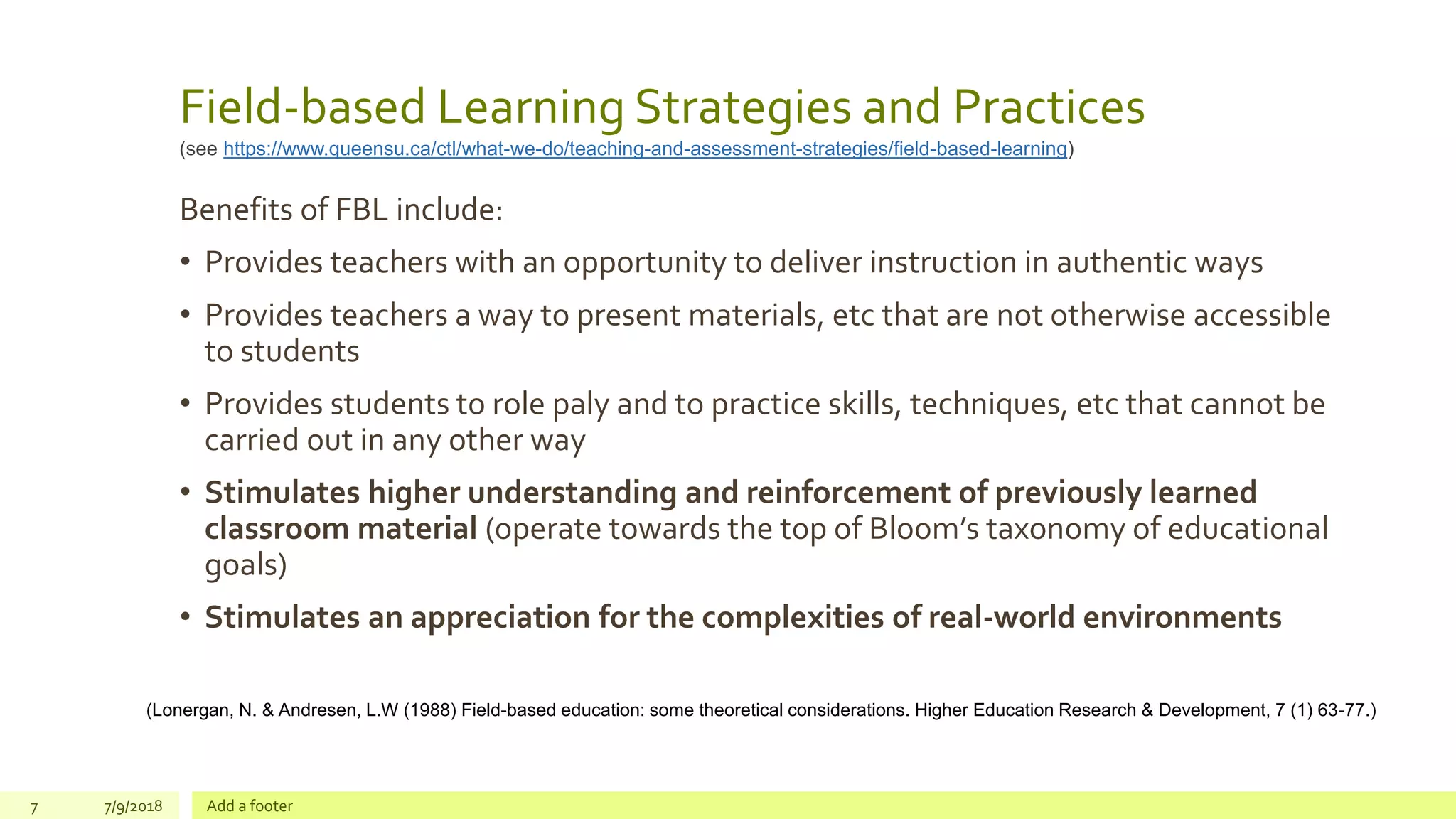 Field-Based Learning | PPTX