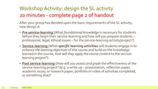 Designing meaningful learning environments with service-learning | PPT