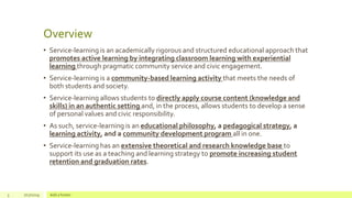 Designing meaningful learning environments with service-learning | PPT