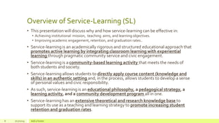 Designing meaningful learning environments with service-learning | PPT