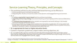 Designing meaningful learning environments with service-learning | PPT