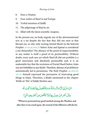 Islamic Book in English: Blessings of azan | PDF
