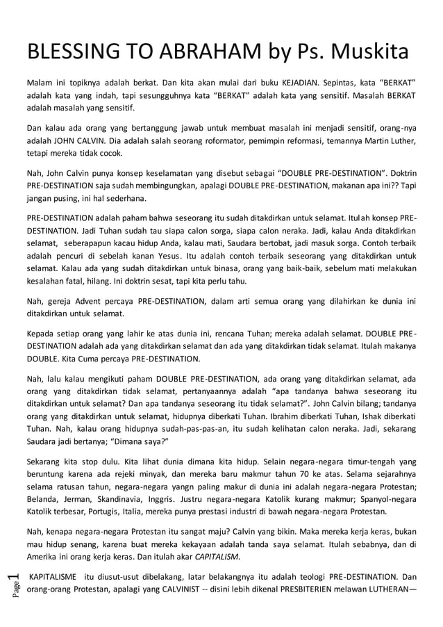 Blessing to abraham by muskita | PDF
