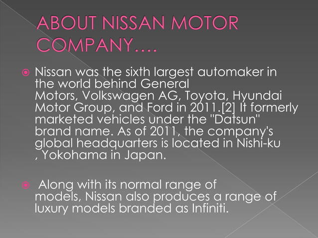 Case Study on Nissan Automobiles | PPTX