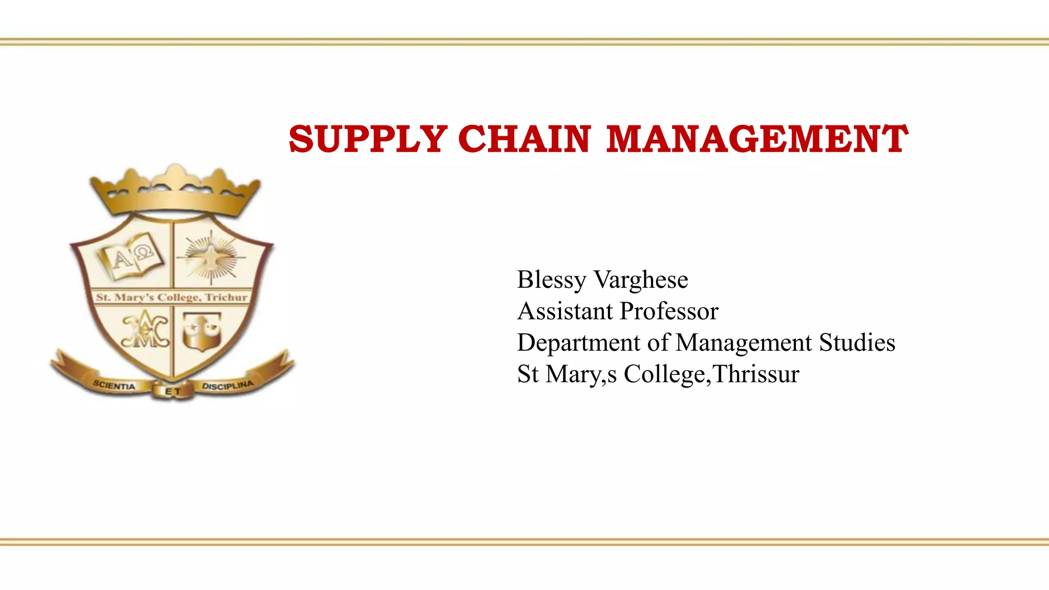 Management Studies:Supply Chain Management | PPTX | Logistics | Business