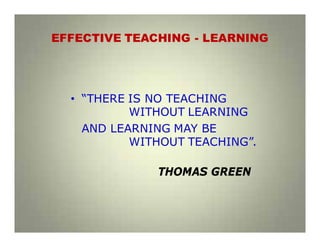 Effective Teaching Learning Process - Prof. (Dr.) B. L. Handoo | PDF ...