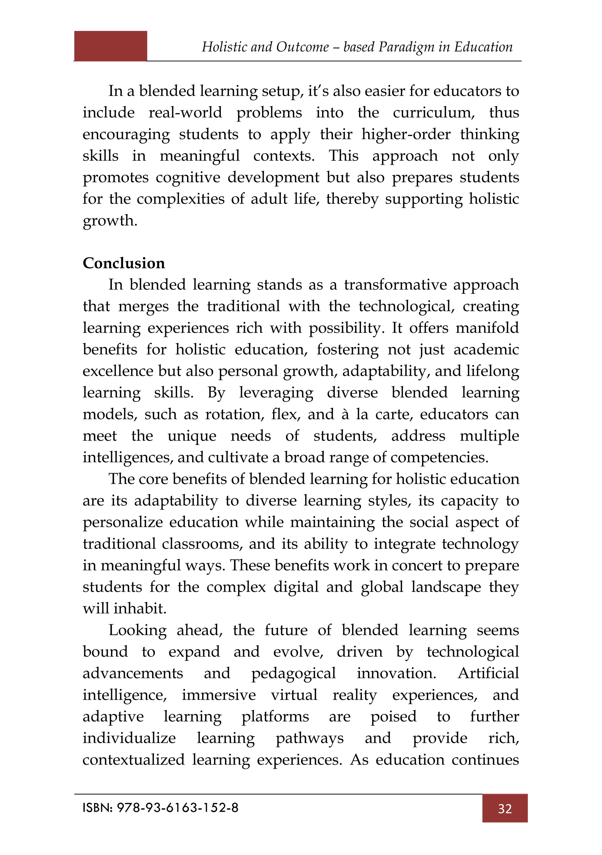 Blended Learning Models for Holistic Learning | PDF