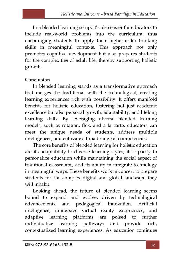 Blended Learning Models for Holistic Learning | PDF