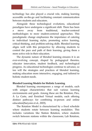 Blended Learning Models for Holistic Learning | PDF