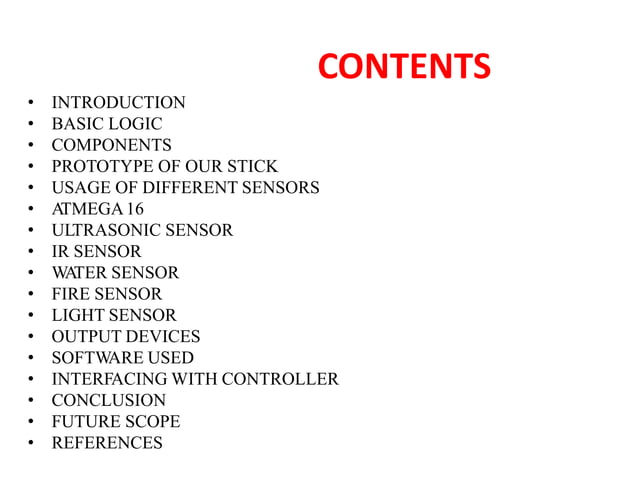 blind stick using ultrasonic sensor and alarm | PPT