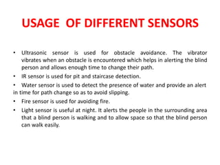 blind stick using ultrasonic sensor and alarm | PPT
