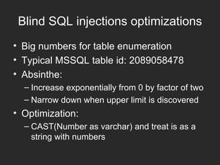 Blind SQL Injection - Optimization Techniques | PPT
