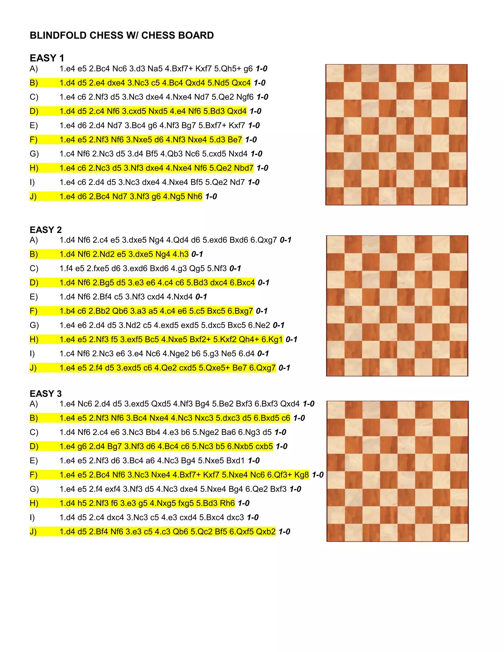 Blindfold chess | PDF | Board Games and Puzzles | Games and Puzzles