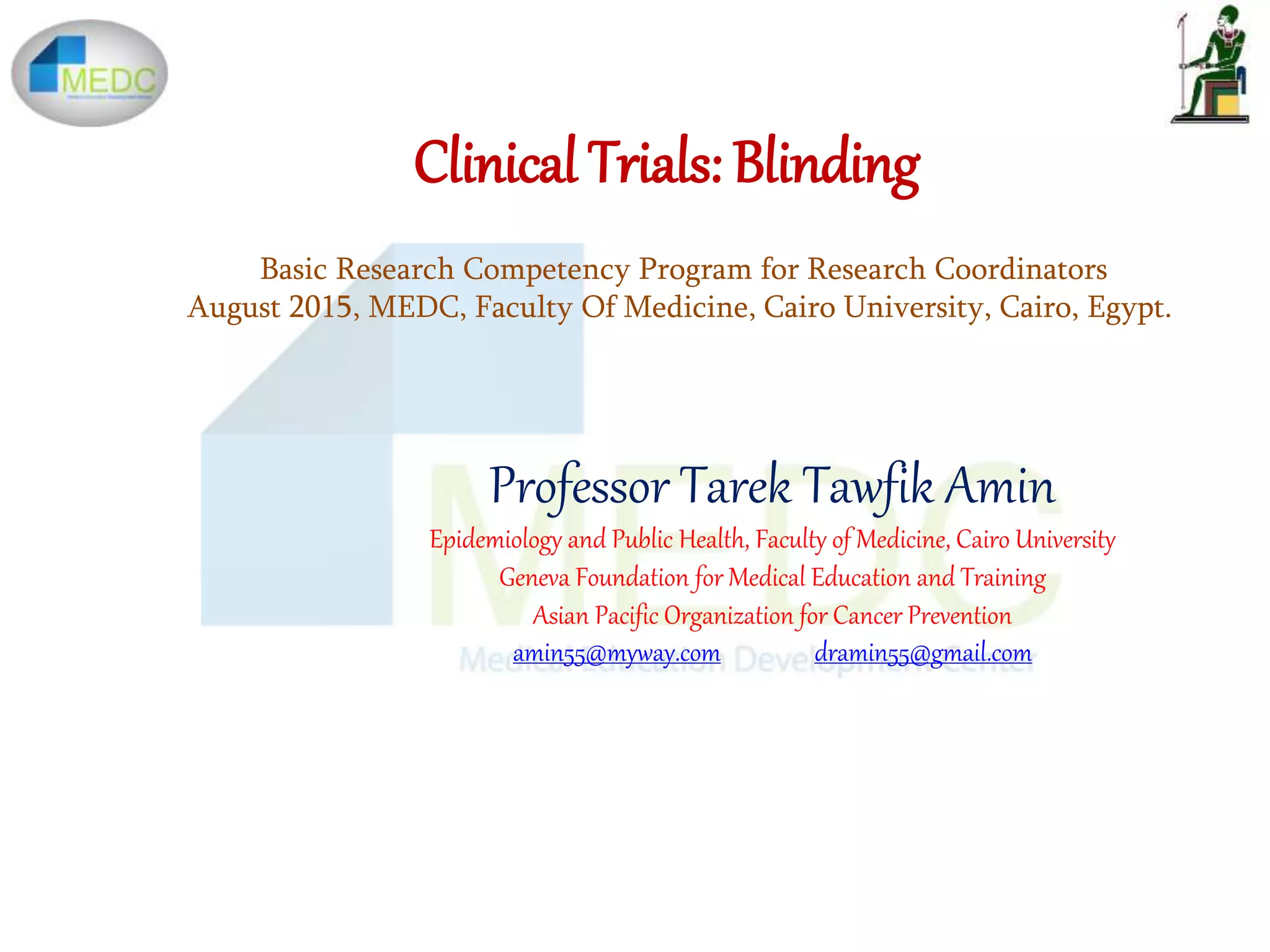 Blinding in clinical trials | PPTX