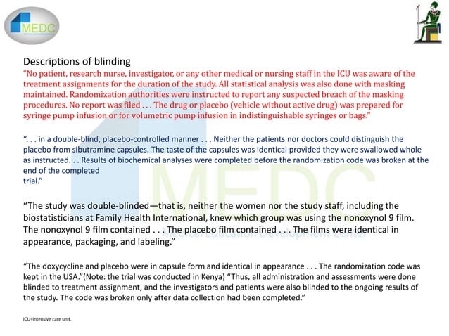 Blinding in clinical trials | PPTX