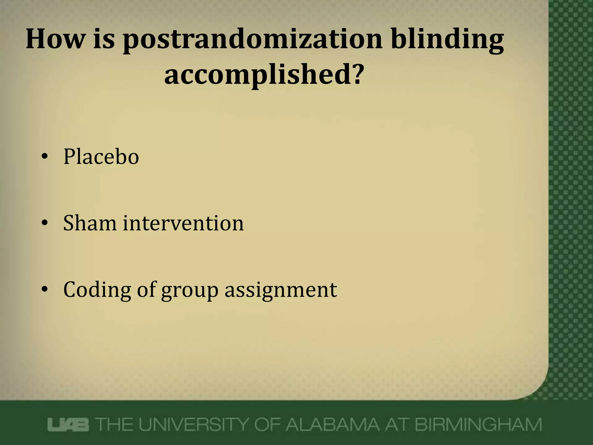 Blinding in Clinical Trials | PPTX