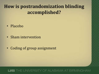 Blinding in Clinical Trials | PPTX
