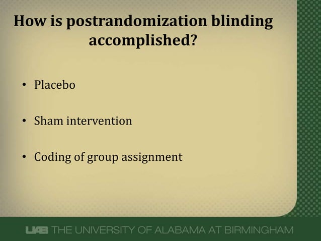 Blinding in Clinical Trials | PPTX