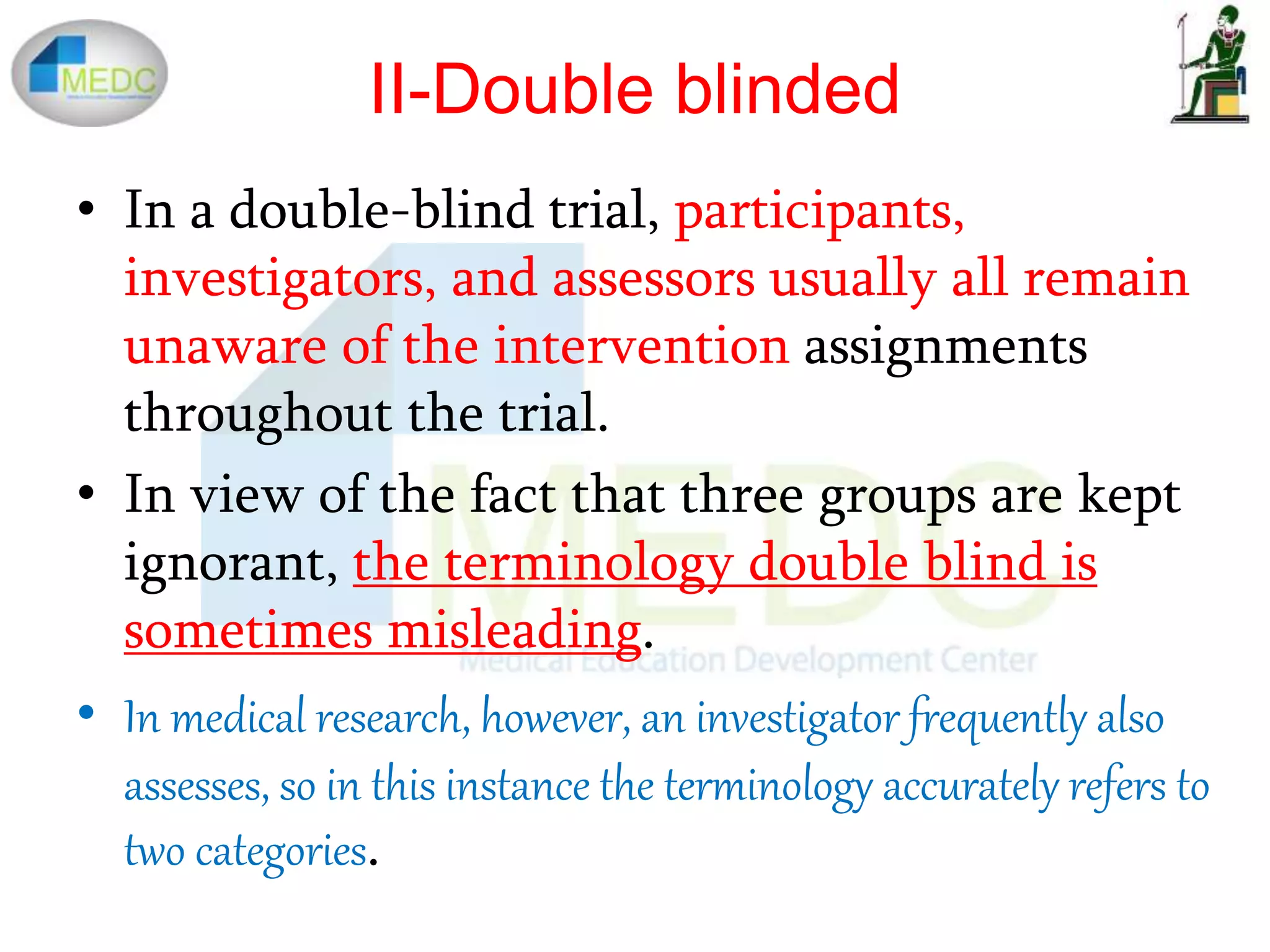 Blinding in clinical trilas | PPTX