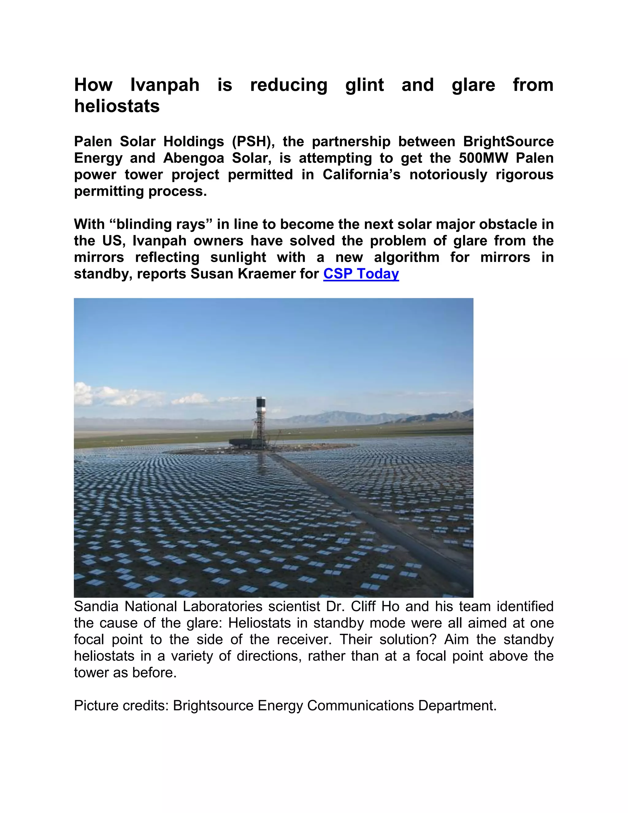 Blinding death rays from ivanpah, or another solvable problem | PDF