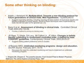 Blinding: History and Current Issues | PPTX