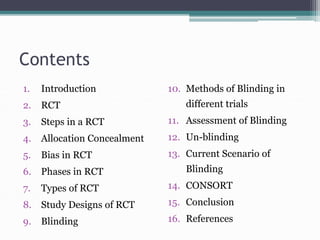 Blinding in RCT the enigma unraveled | PPTX | Pharmaceutical Drugs ...