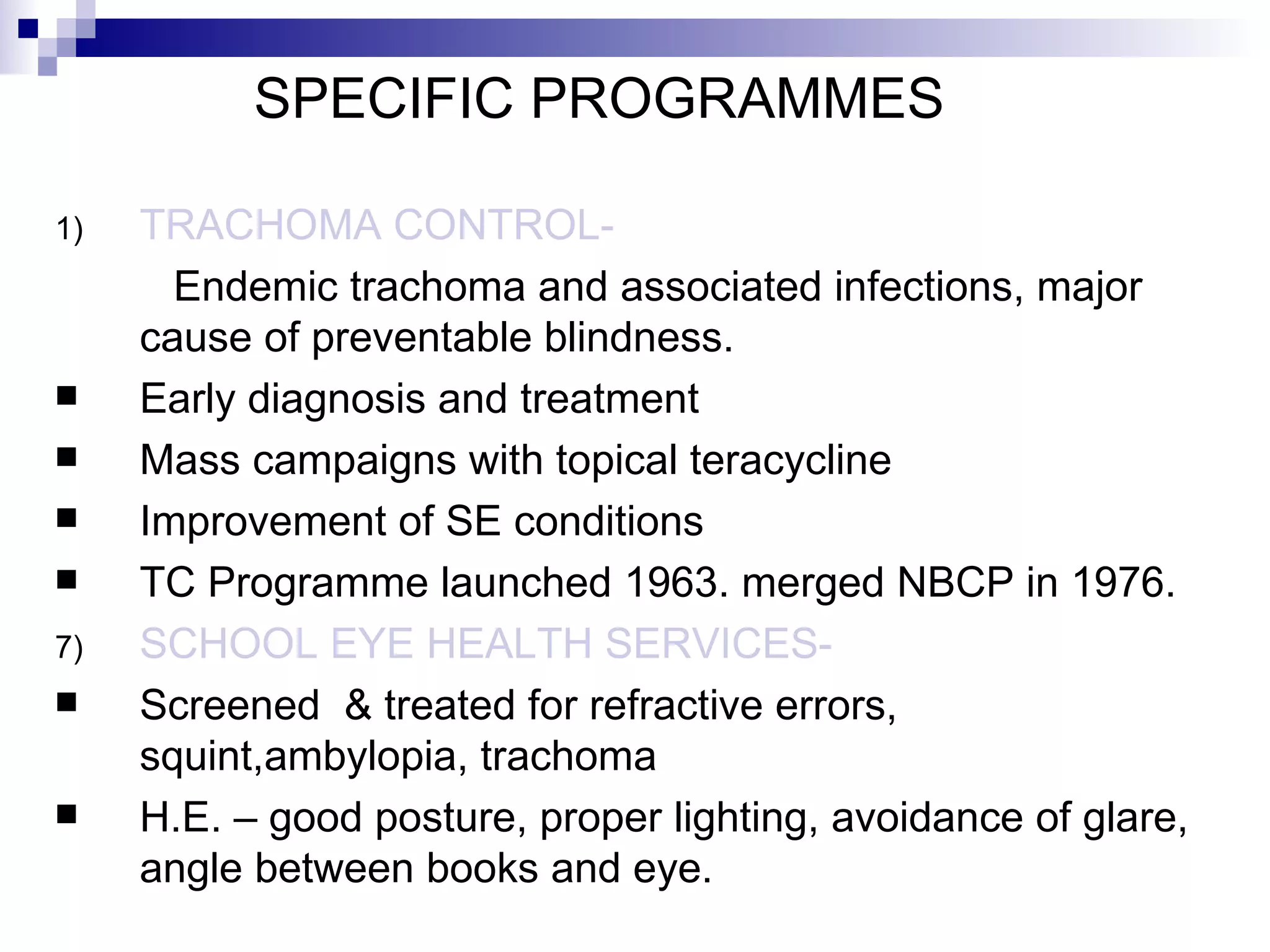 Blindness Prevention and Control | PPT