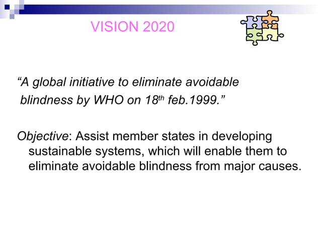 Blindness Prevention and Control | PPT