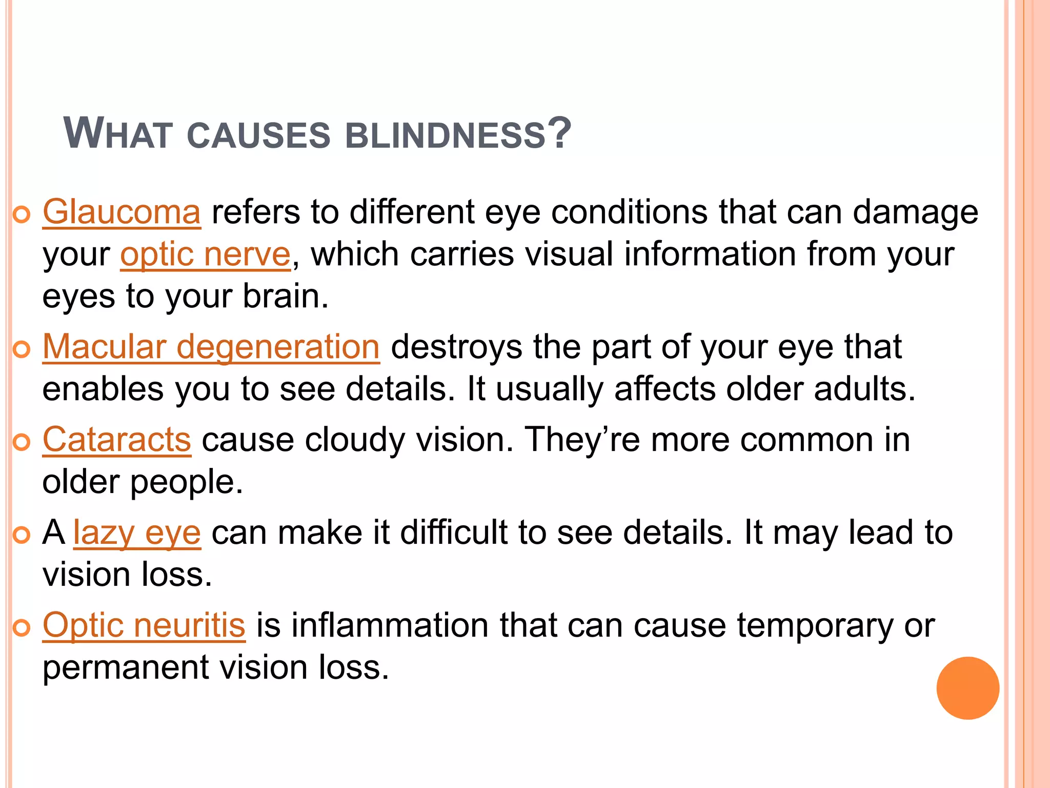 Blindness and its management | PPTX