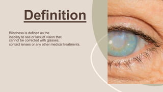 blindness - non communicable diseases community health Nursing | PDF
