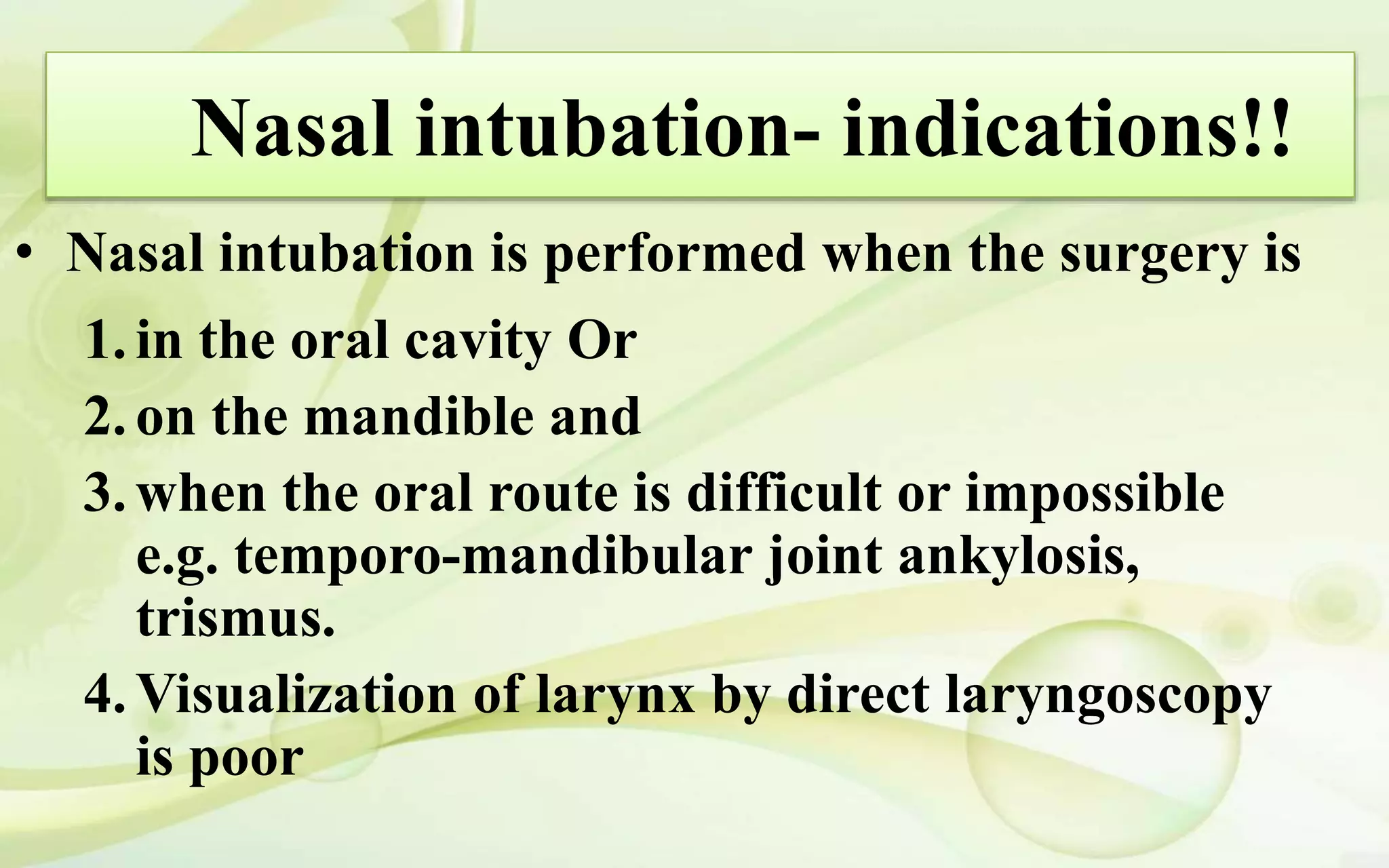 Blind oral and nasal intubation | PPTX