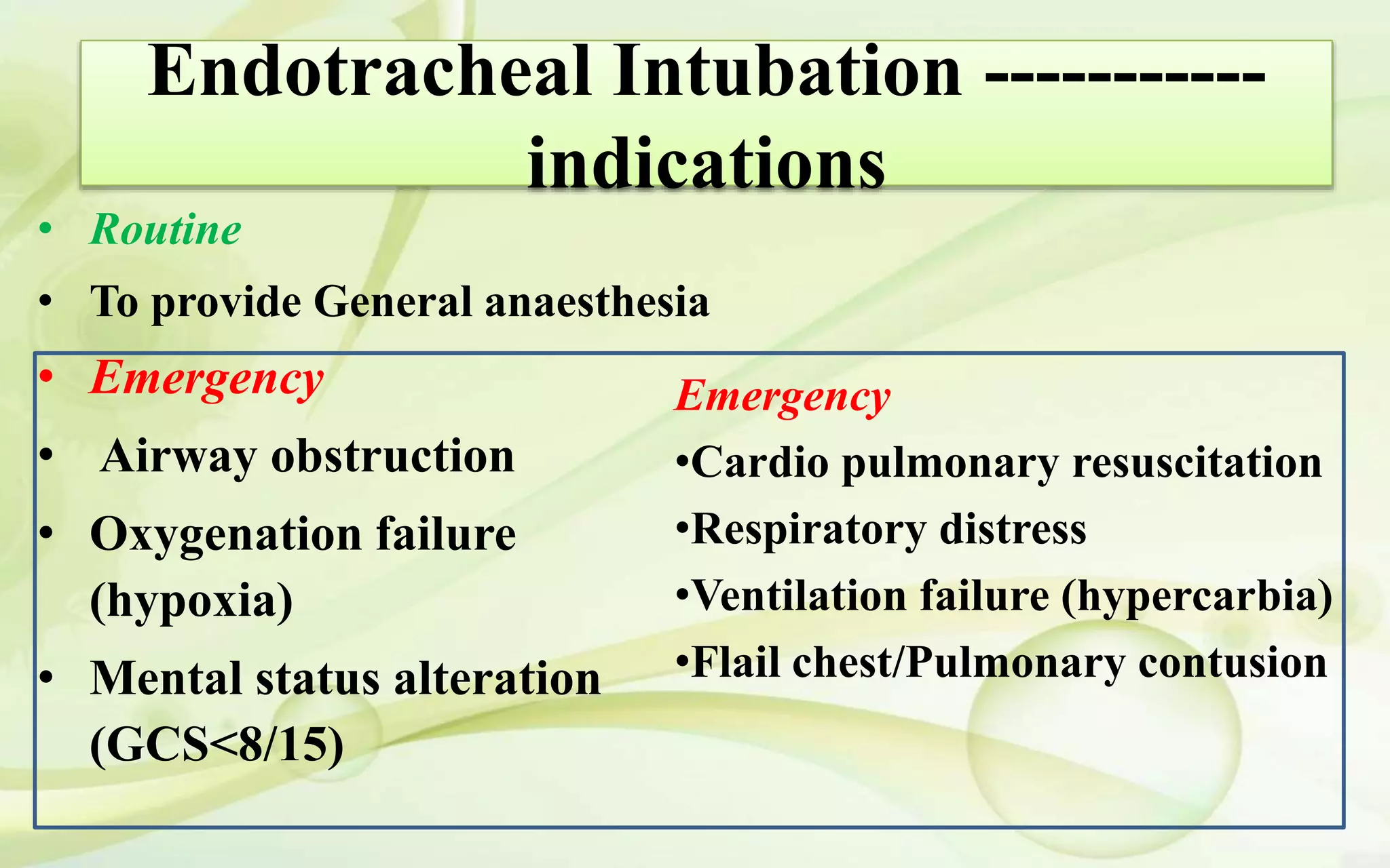 Blind oral and nasal intubation | PPTX