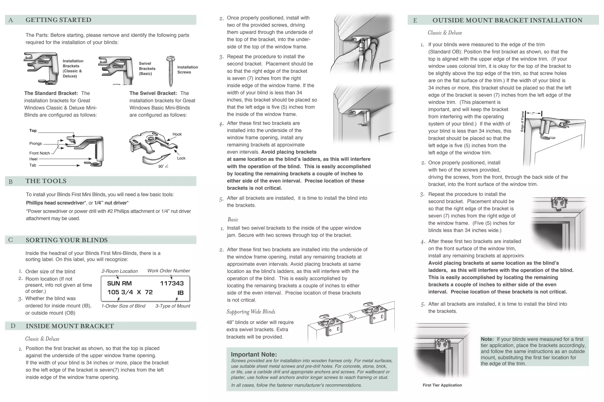 BlindsFirst | How to install aluminum mini blinds | PDF