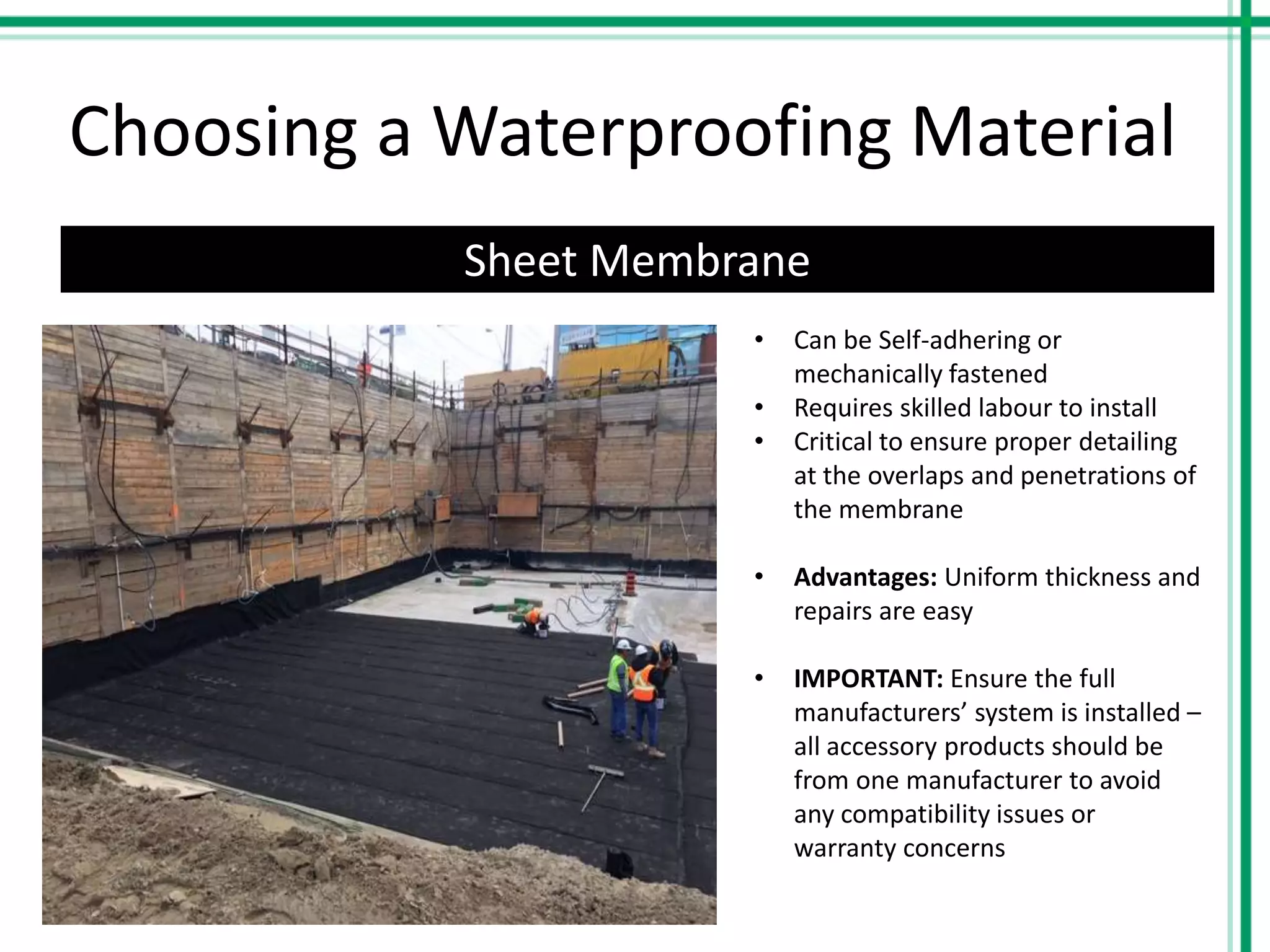 Blindside Waterproofing: How to Select and Specify Pre-Applied Waterproofing Systems | PPTX