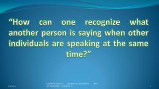 Blind signal processing presentation | PPTX