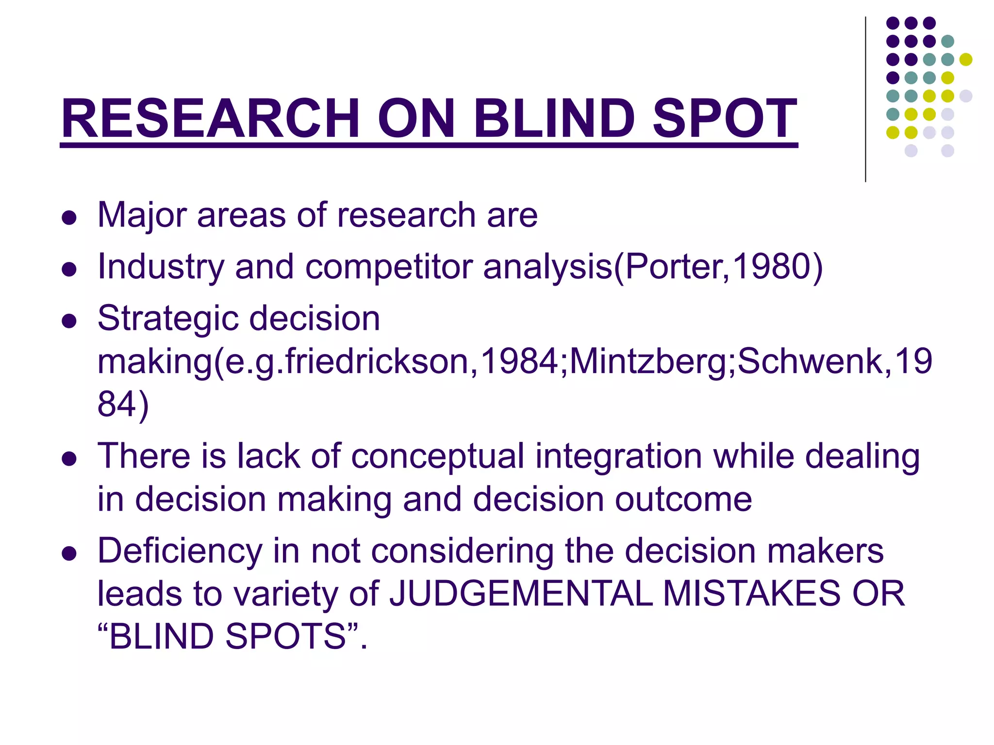 Blind spots in industry and competitor analysis ppt | PPT