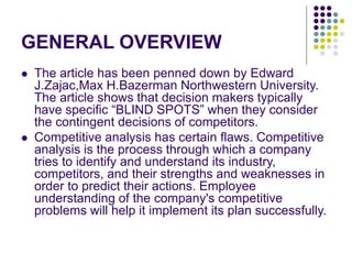 Blind spots in industry and competitor analysis ppt | PPT